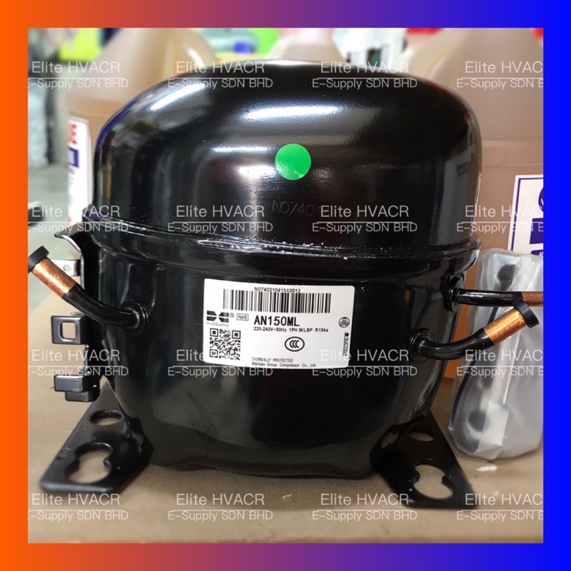[HUAGUANG] LBP WANBAO AN150ML R134A 1/2HP REFRIGERATOR COMPRESSOR ...