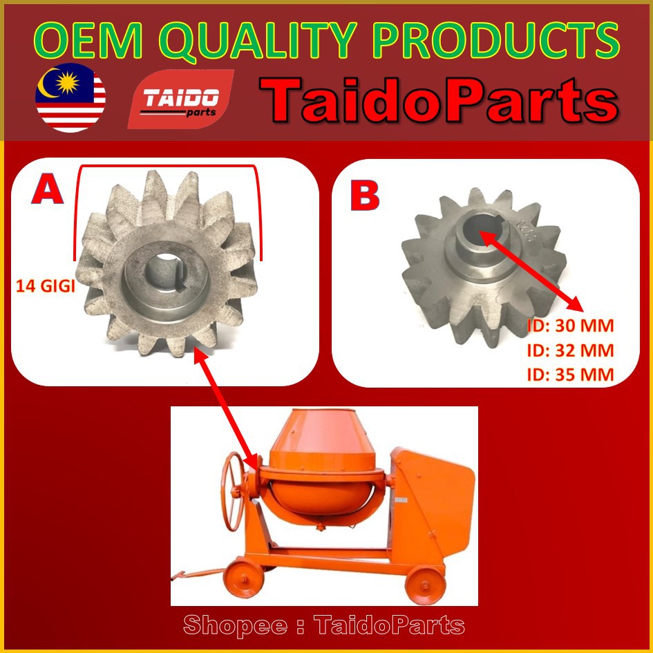 Concrete mixer 7T cast iron bevel gear Mesin bancuh simen | Shopee Malaysia
