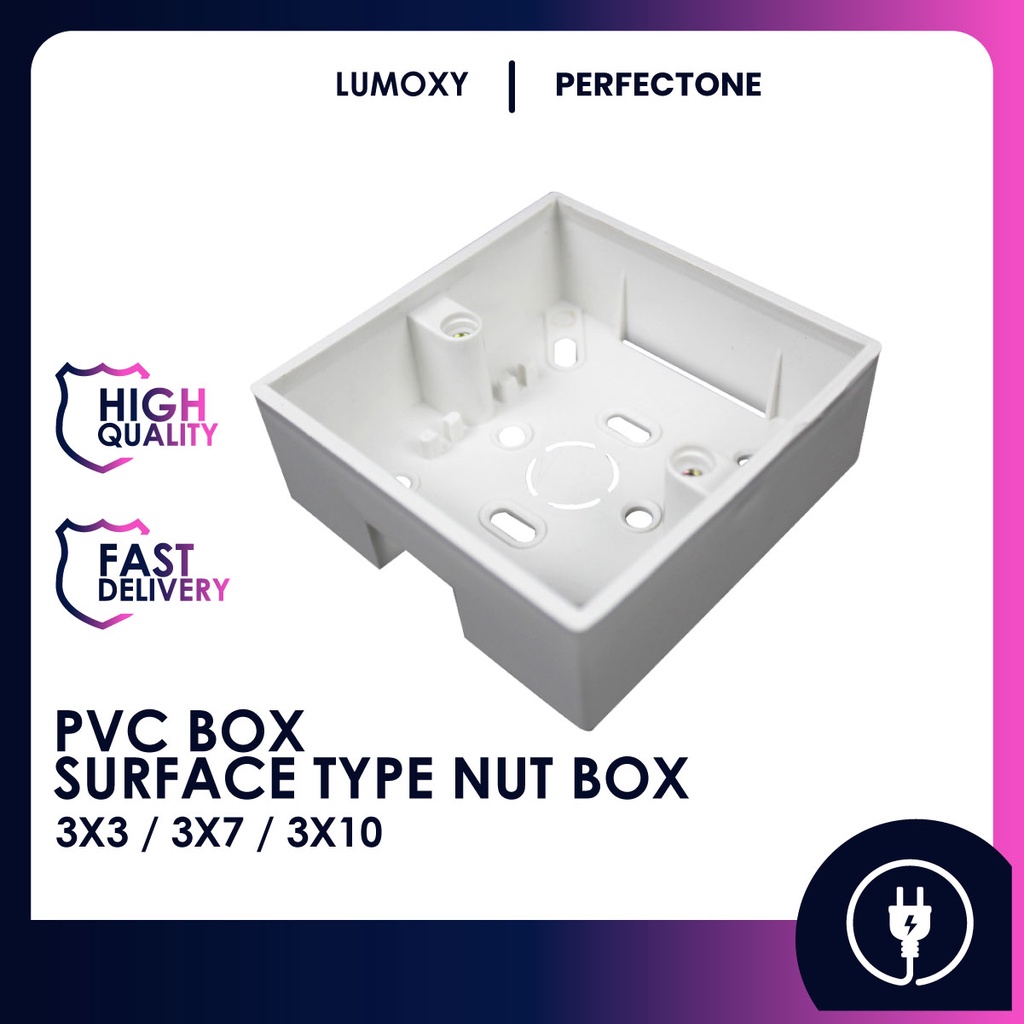 LMY_ PVC Surface Type Nut Box Switch Base Wall Plug Socket Bases ...