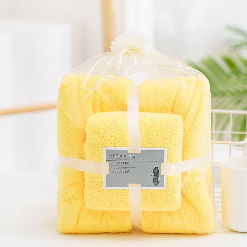 2in1 Towel Set Tuala Mandi + Tuala Muka High Absorbent Soft Bath Towel ...