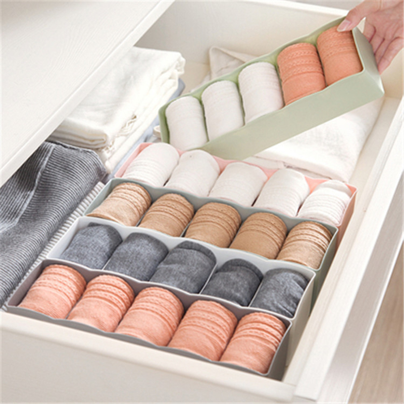 5 Grids Multifunction Storage Box Underwear Cosmetic Sock Sorting Box ...