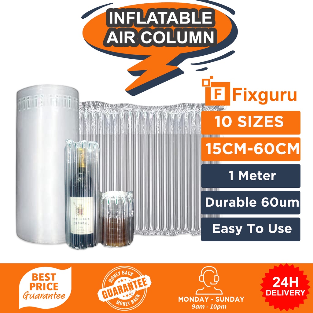 Fixguru - 1m Inflatable Air Bubble Wrap Air Column Packaging Cushioning ...