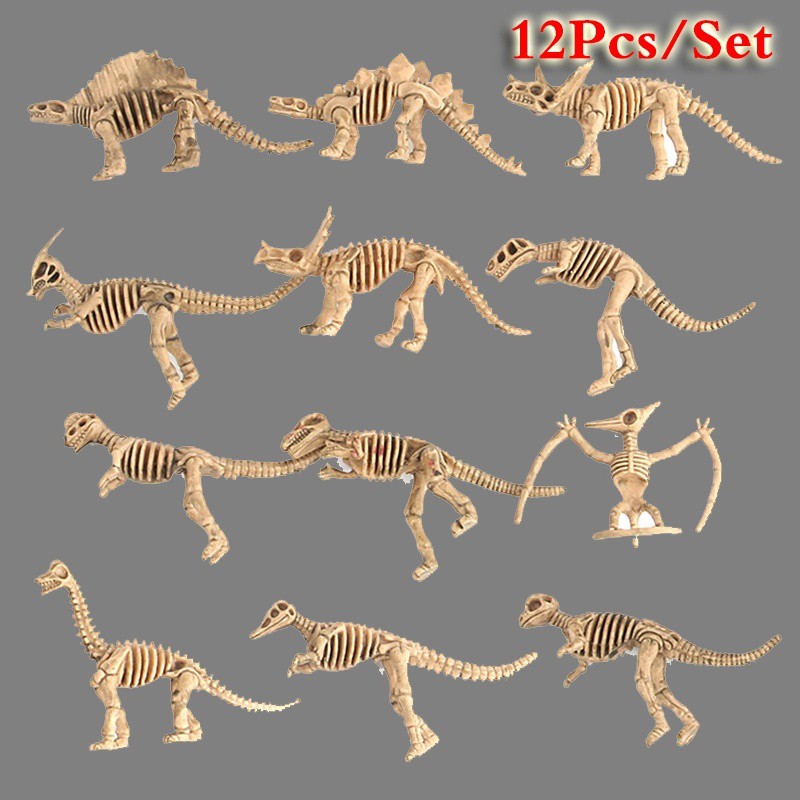 Dinosaur Fossil Skeleton Figures Kids Toy Archaeological Excavations ...