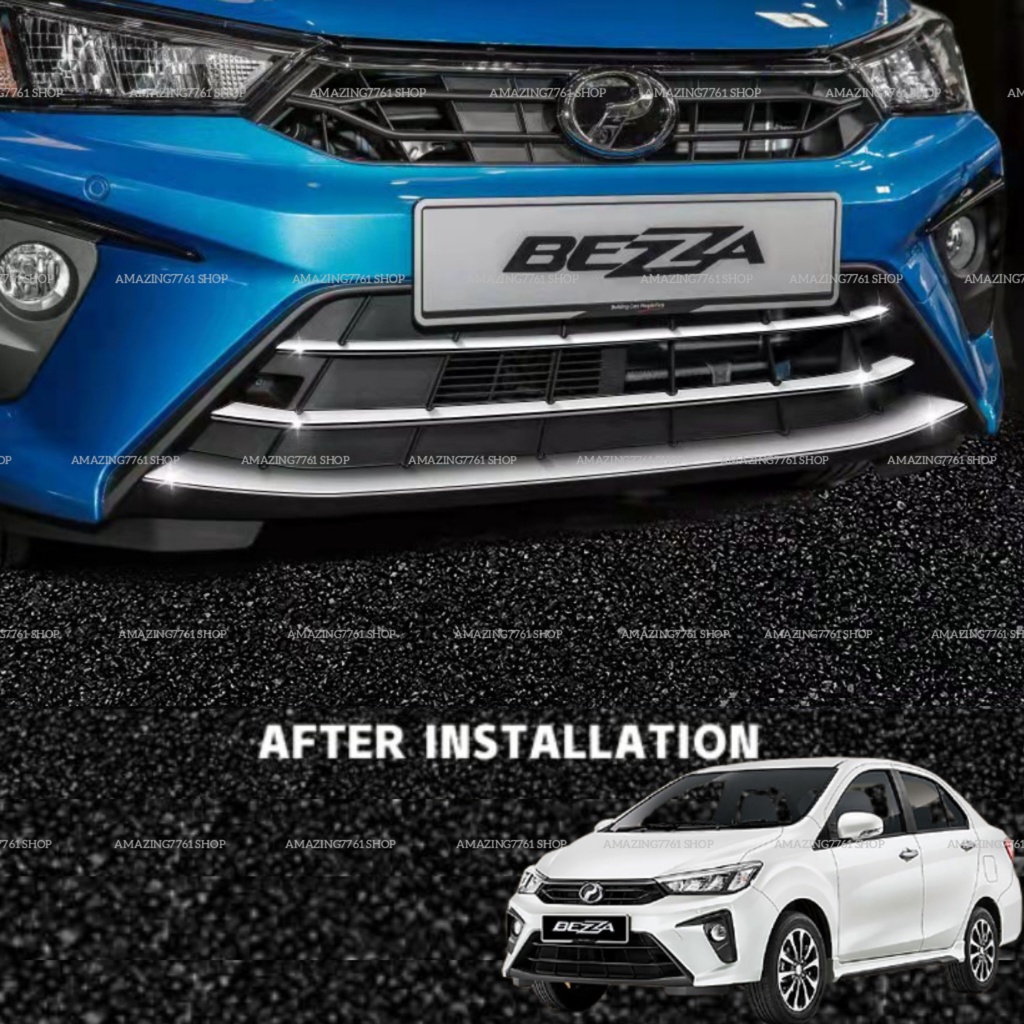 AMAZING PERODUA BEZZA 2019-2024 CHROME FRONT BUMPER GRILLE GARNISH ...