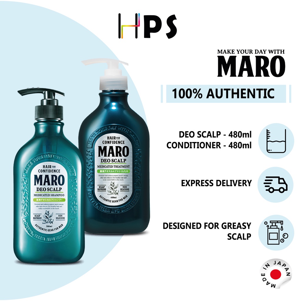 [ Imported from Japan ] MARO Deo Scalp Medicated Hair Shampoo 480ml + Deo Scalp Medicated ...