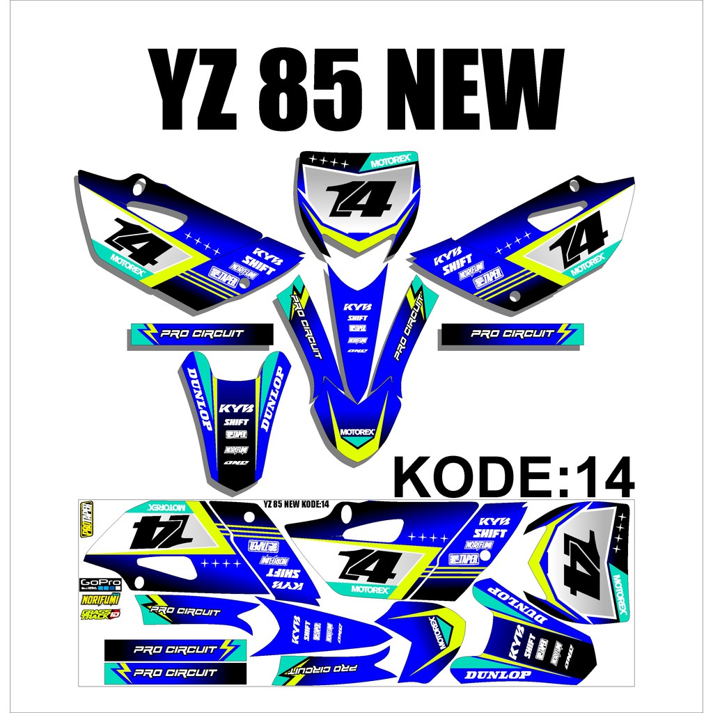 (COD) Yz 85 NEW Trail Motocross Duck List Striping Sticker Variations ...