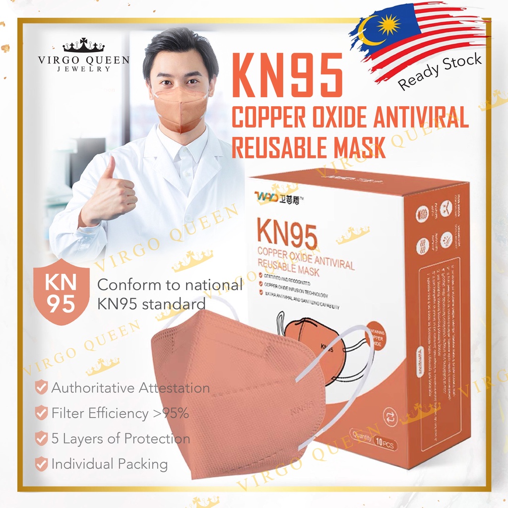 【ORIGINAL】WPD COPPER OXIDE ANTIVIRAL REUSABLE MASK 5PLY KN95 KF94 FACE ...
