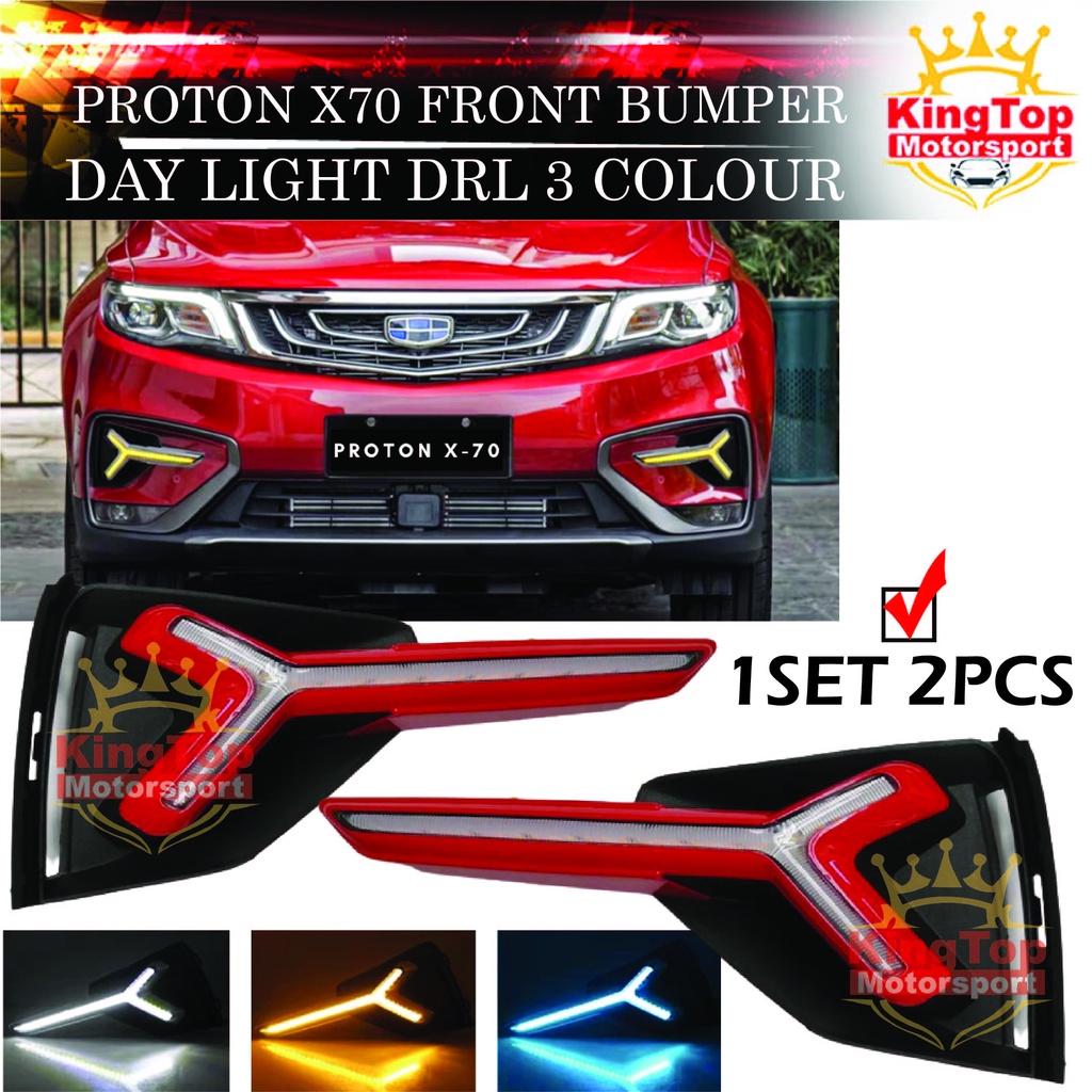 PROTON X70 front bumper daylight DRL led 3 color | Shopee Malaysia