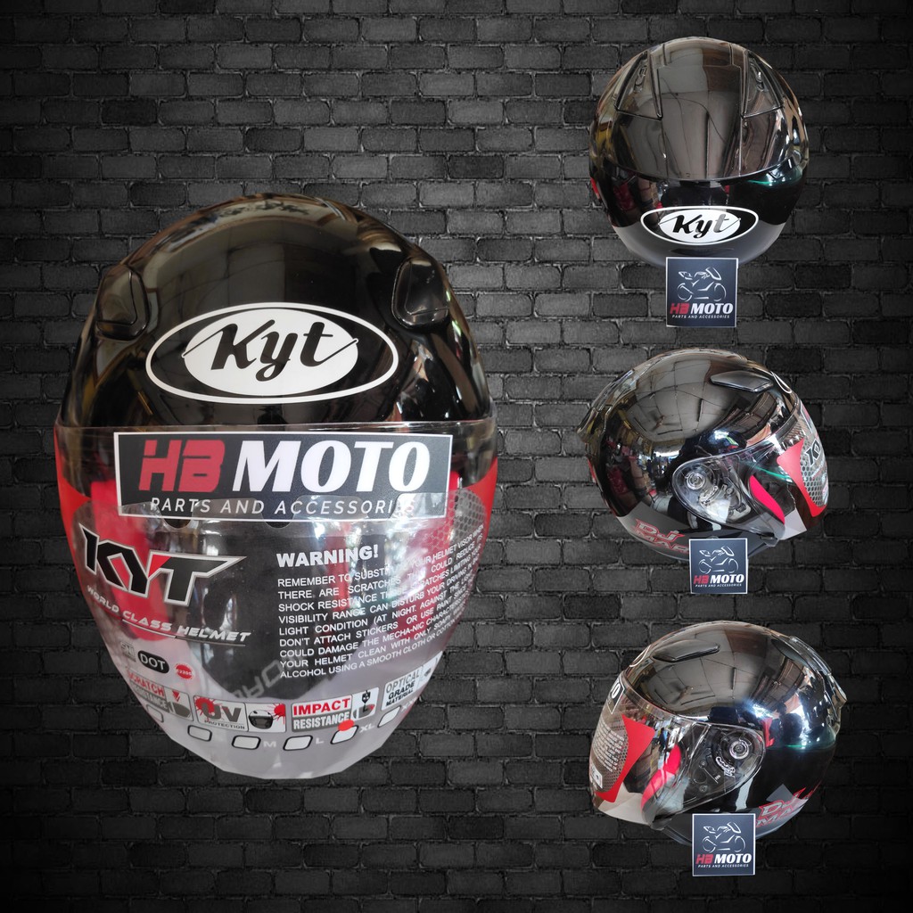 KYT DJ Maru KYTDJ2 Black Helmet / SNI Helmet / Half Face Helmet ...