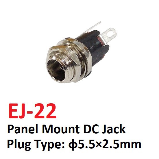 EJ-22 Panel Mount DC Jack 5.5mm × 2.5mm | Shopee Malaysia