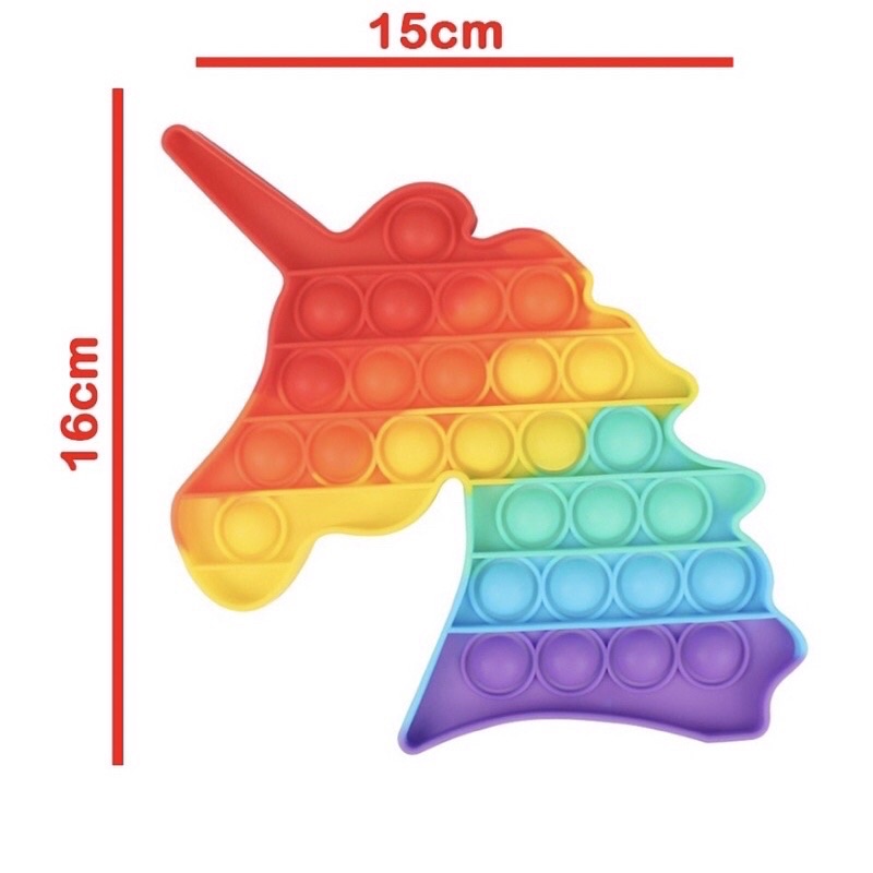 Pop It Toys Rainbow Fidget Push Pop Bubble Sensory Toy Fidget Unicorn ...
