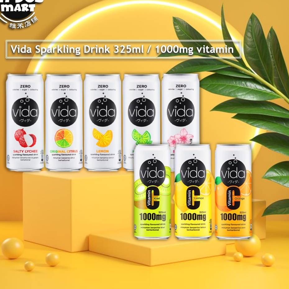 [24 bottles/carton] VIDA Halal Lemon/Original Citrus/Salty Lychee/Minty ...