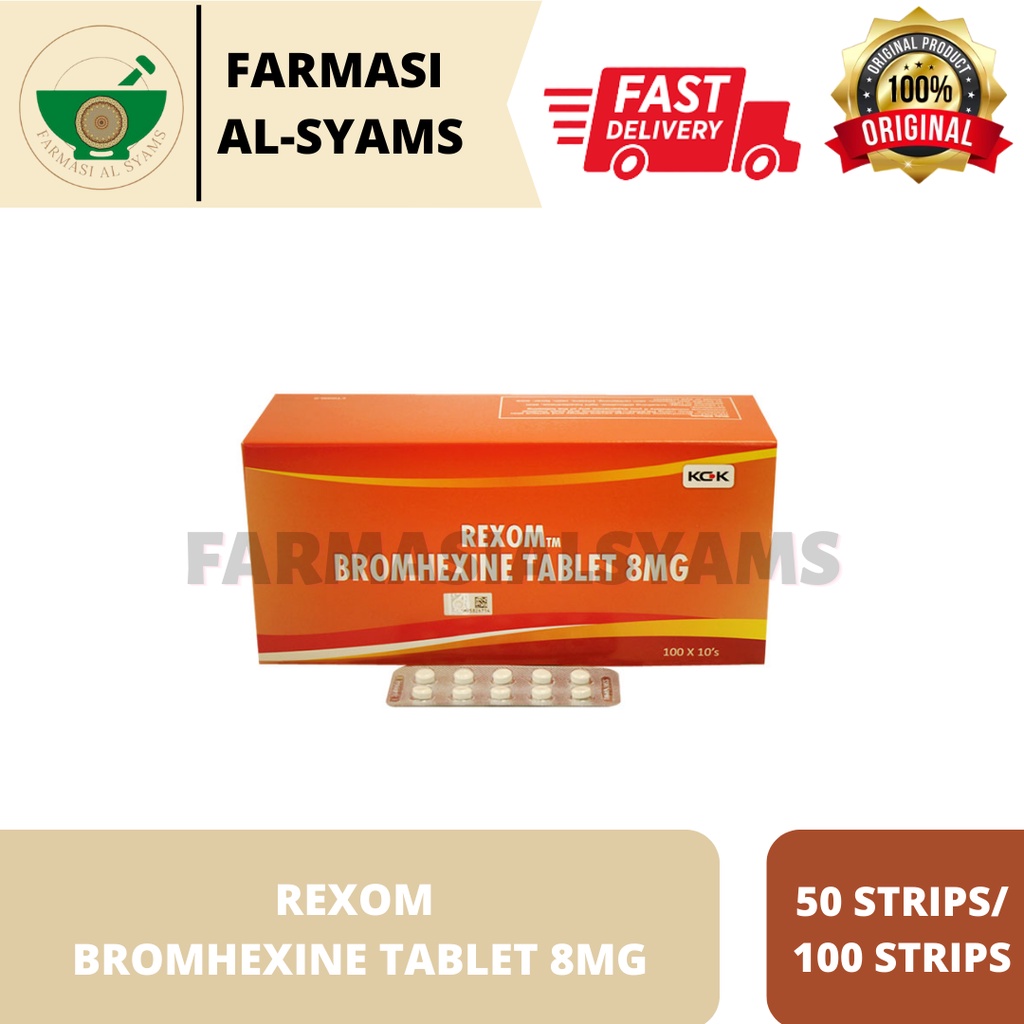 REXOM BROMHEXINE TABLET 8MG 50 STRIPS / 100 STRIPS | Shopee Malaysia