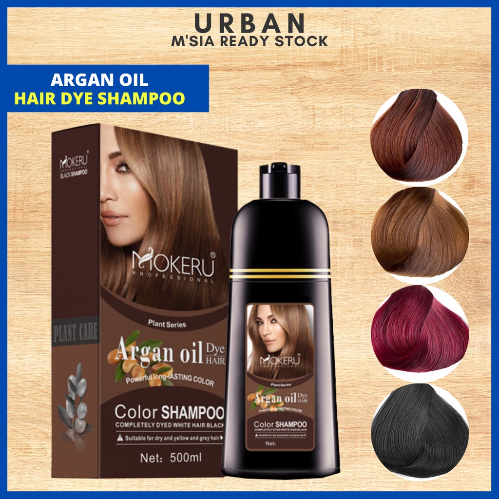 Mokeru Argan Oil Hair Dye Shampoo Bubble Colour Color Organic Black ...