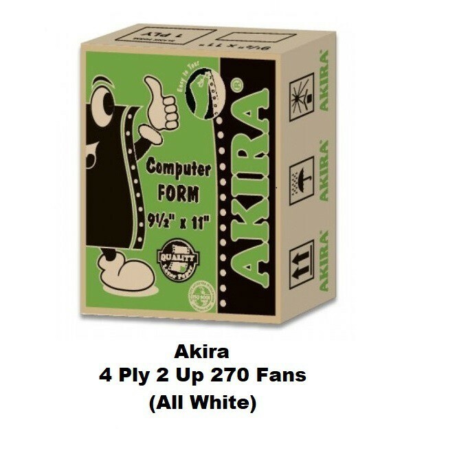 (270 Fans) Akira 9.5" x 11" 4 Ply 2 Up NCR Paper Computer Form (All ...