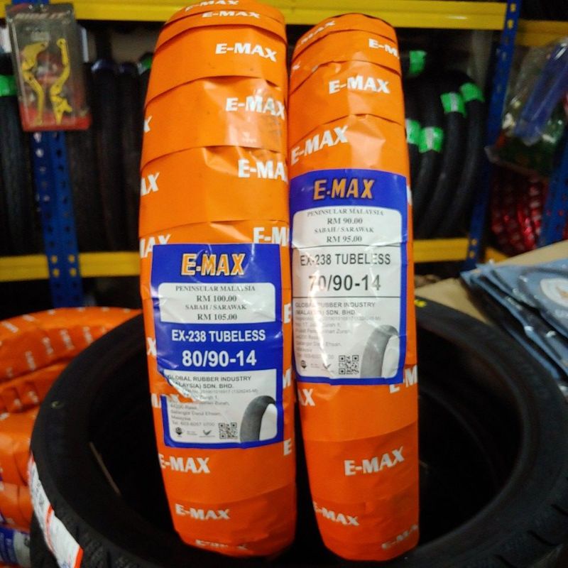 Tayar scooter tubeless Diamond 70 90 14 70/90-14 80 90 80/90-14 Emax ...