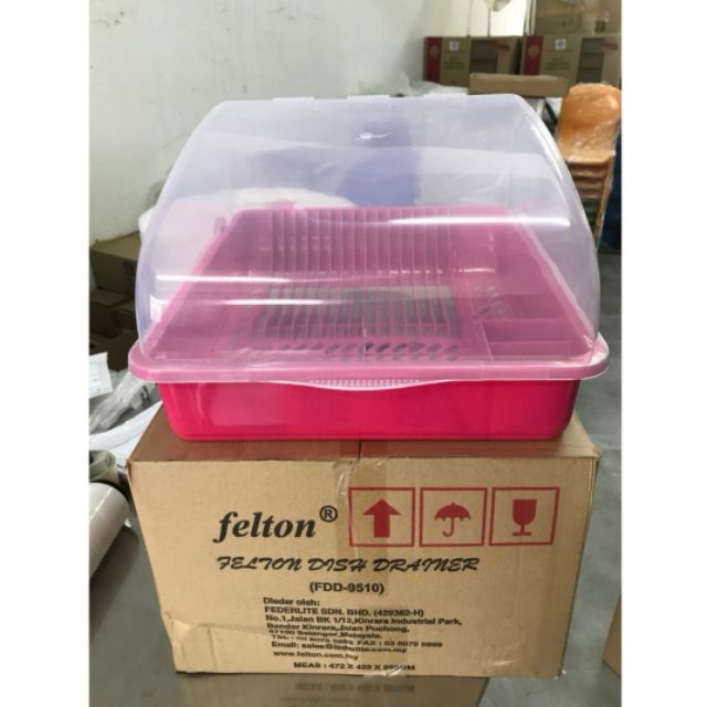 Felton dish drainer/dish storage with cover/tempat letak pinggan tutup ...