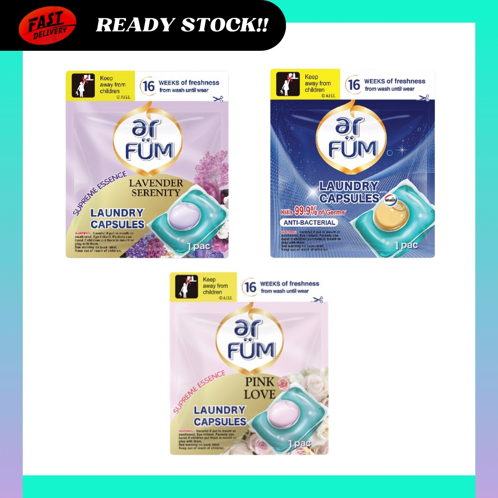 ar FUM Laundry Capsules 12g x 1pcs (Anti-Bacterial/ Lavender Serenity ...