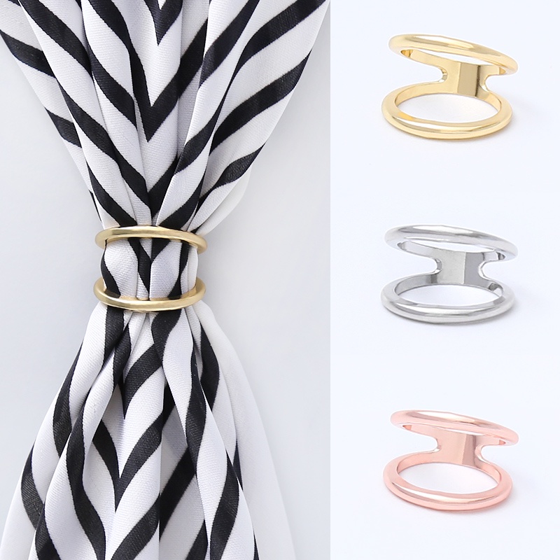 Women Simple Design Silk Scarf Muslim Hijab Fashion Accessories Alloy ...