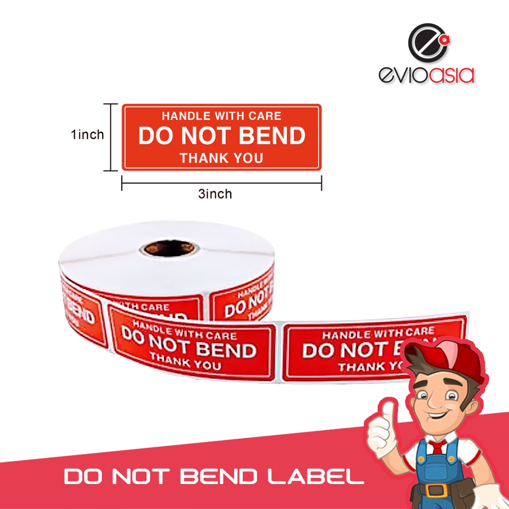 DO NOT BEND HANDLE WITH CARE Sticker Package Packaging Warning Sticker ...