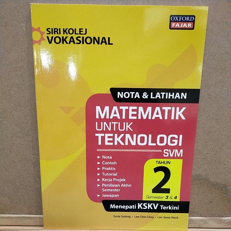 Siri Kolej Vokasional Nota & Latihan Matematik Untuk Teknologi SVM tahun 2 | Shopee Malaysia