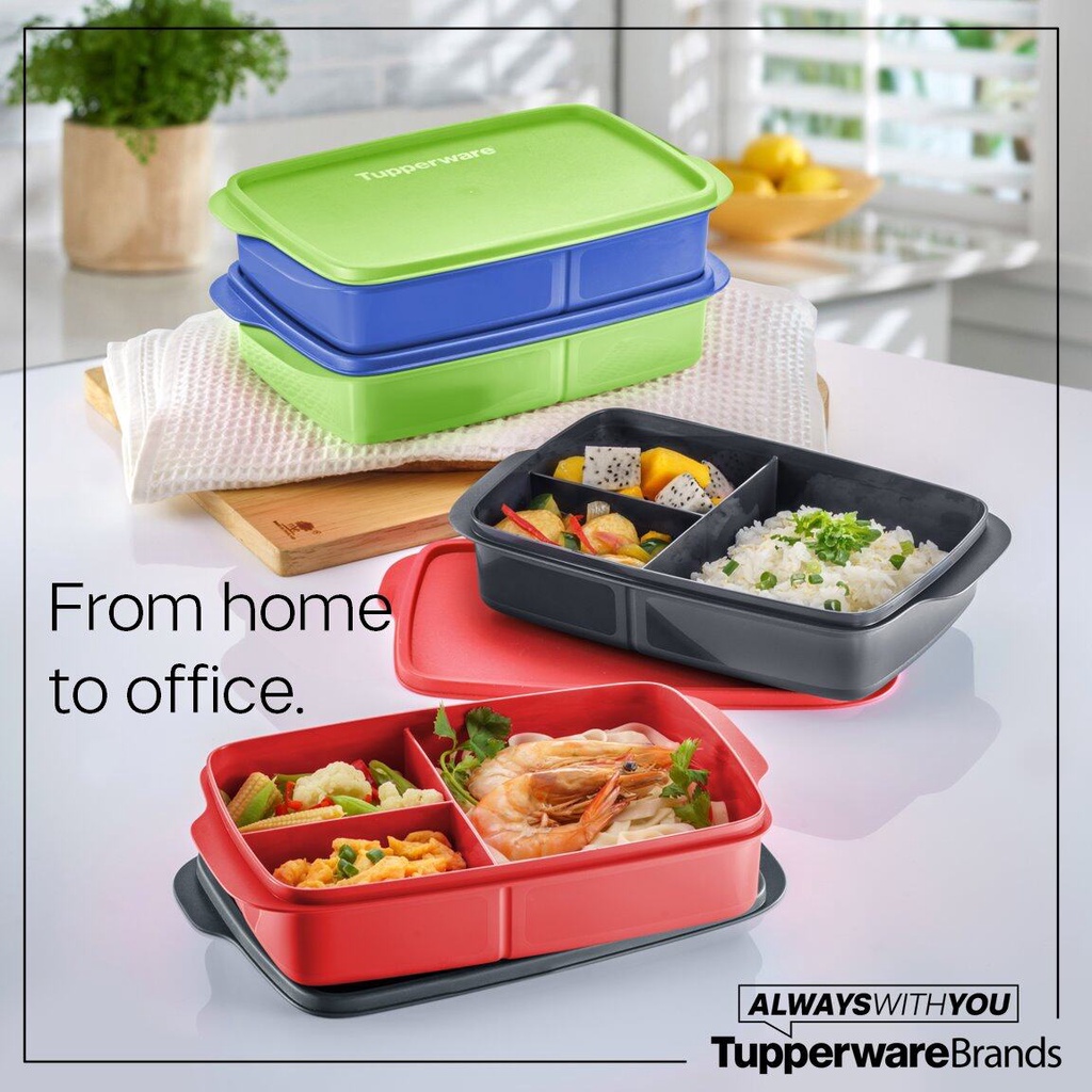 OFFER 10 Jenis: Tupperware JOLLY TUP 1L Divided lunch box /1L Keeper ...