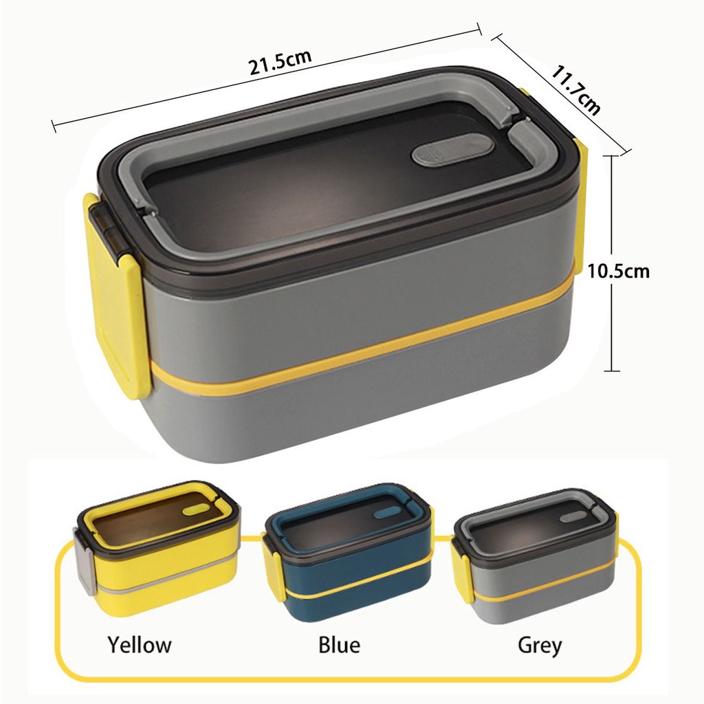Lunchbox DOUBLE LAYER 2-tier Lunch Box 1400ML | Shopee Malaysia