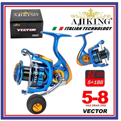 5kg-8kg Max Drag Ajiking Vector Spinning Fishing Reel Mesin Pancing ...