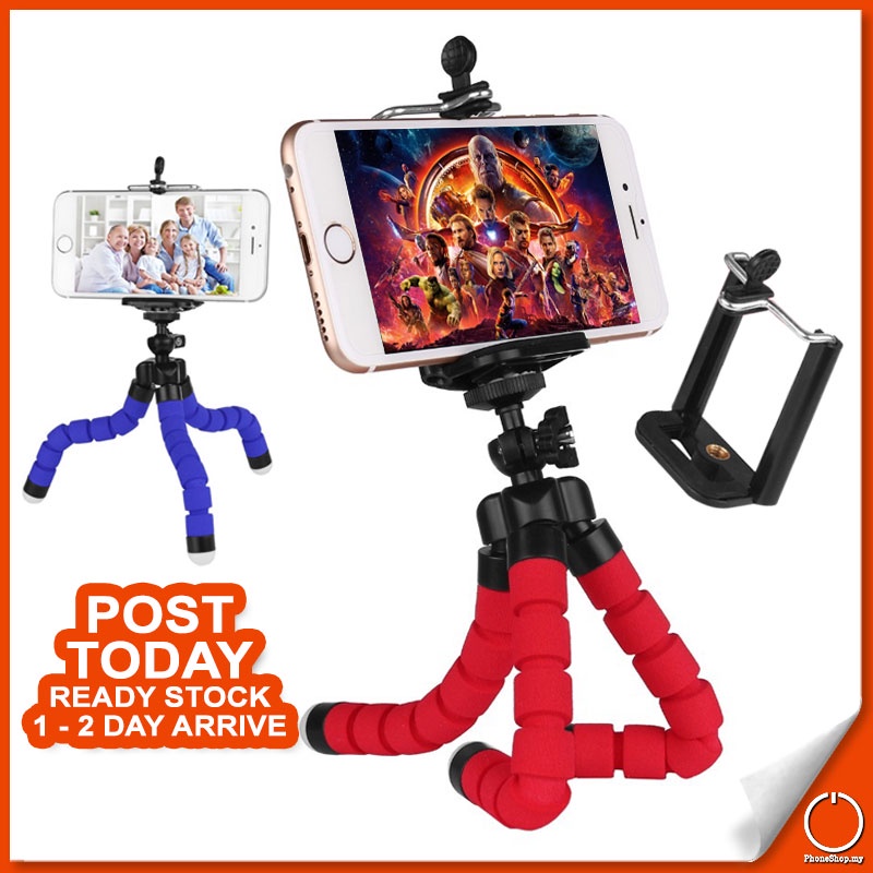 𝗚𝗢𝗥𝗜𝗟𝗟𝗔𝗣𝗢𝗗 Stand Sponge Tripod Octopus Flexible Mount Phone Holder For ...