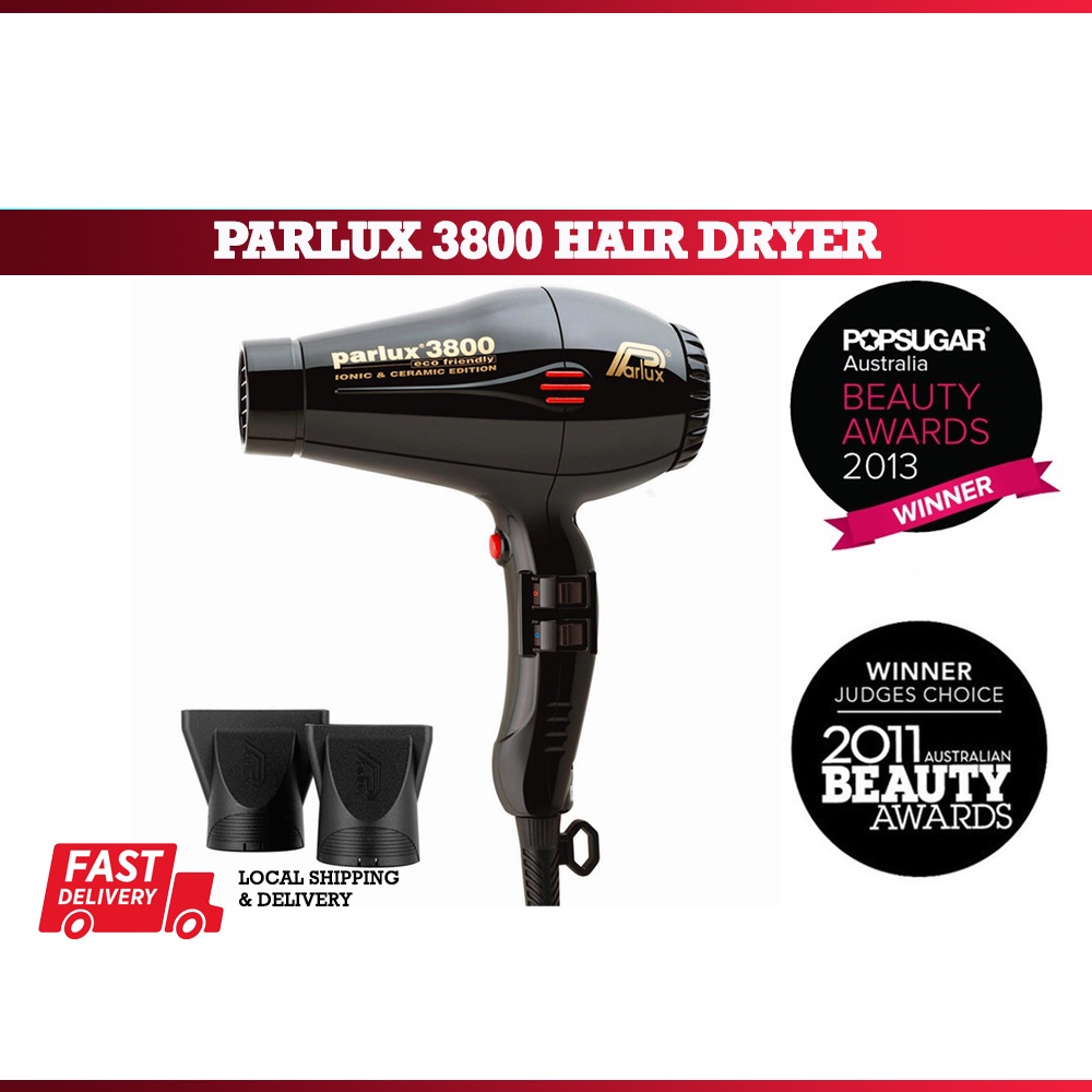 Parlux 3800 Ceramic & Ionic Eco Friendly Compact Hair Dryer Hairdryer ...