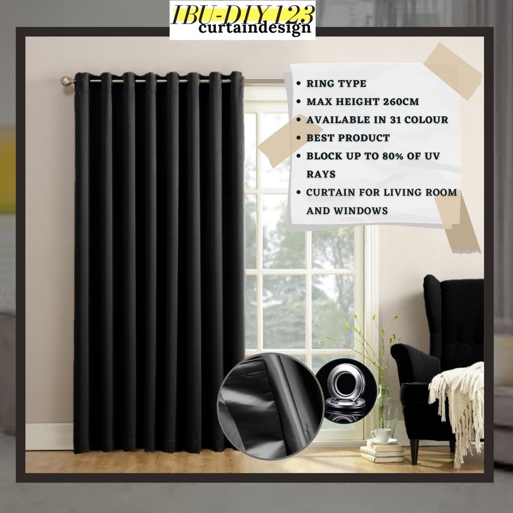 G15 Ready Made Curtain!!! Siap Jahit Langsir ,Langsir RAYA Kain Tebal ...