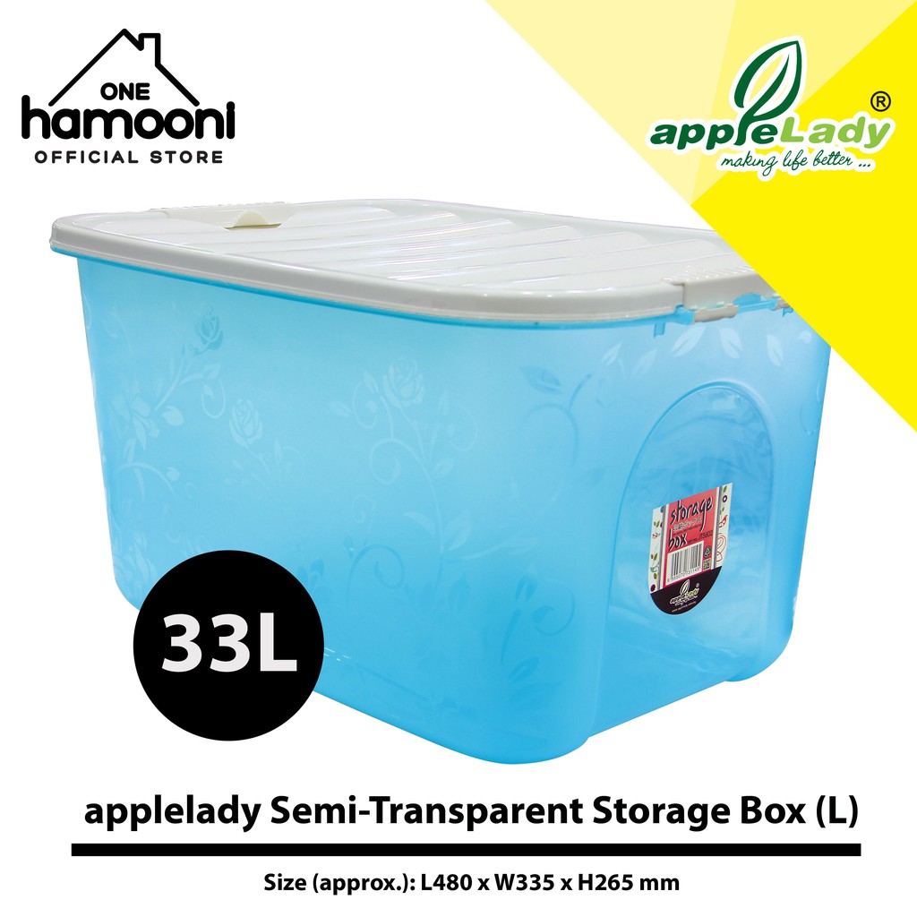 Applelady 33L Semi Transparant Storage Box (L) JT5602/Storage Container ...
