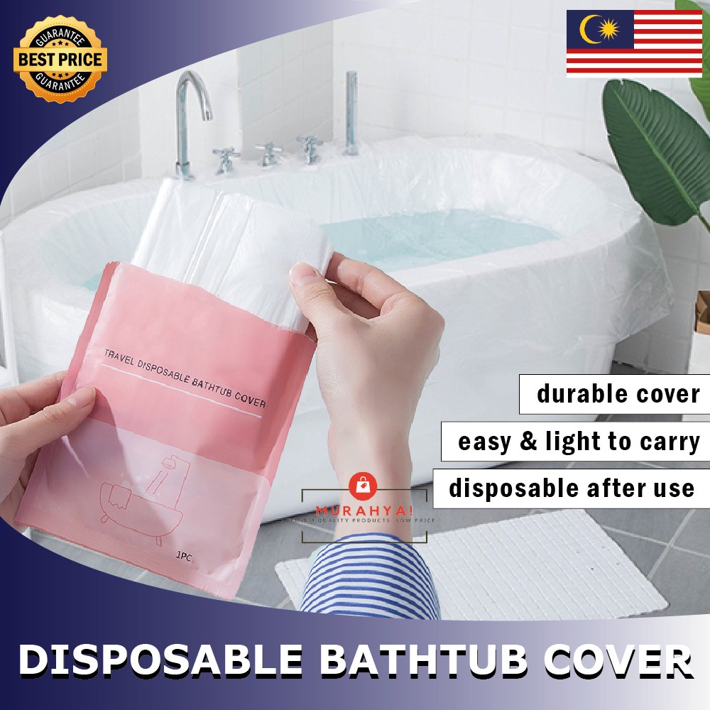Bath tub cover liner disposable Pelapik plastik tab mandi besen mandi ...