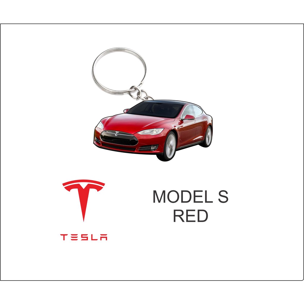 tesla model s red keychain 2d | Shopee Malaysia