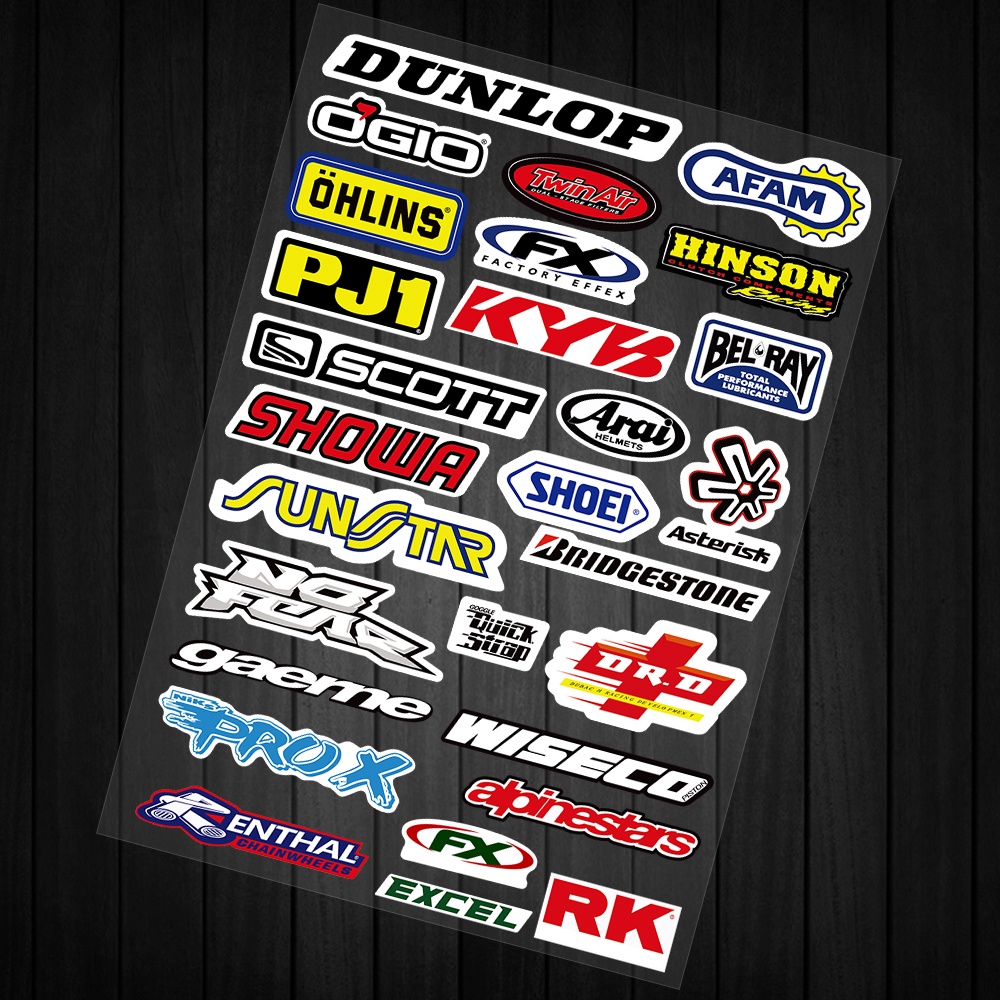 Reflective Moto GP Sticker SHOEI BRIDGESTONE OHLINS Logo Decal ...