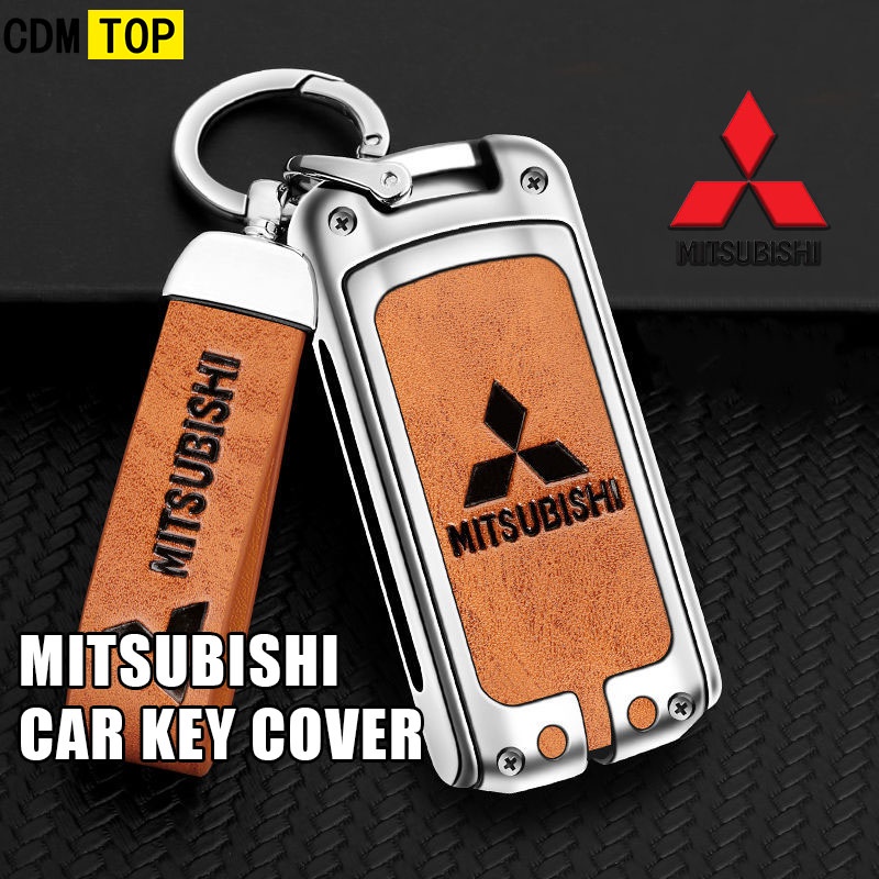 Mitsubishi key cover Scratch Resistant Metal Premium Leather Keychain ...