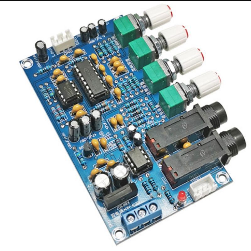 Stereo HIFI KARAOKE MIXER DUET PRE AMPLIFIER MICROPHONE ECHO PREAMP ...