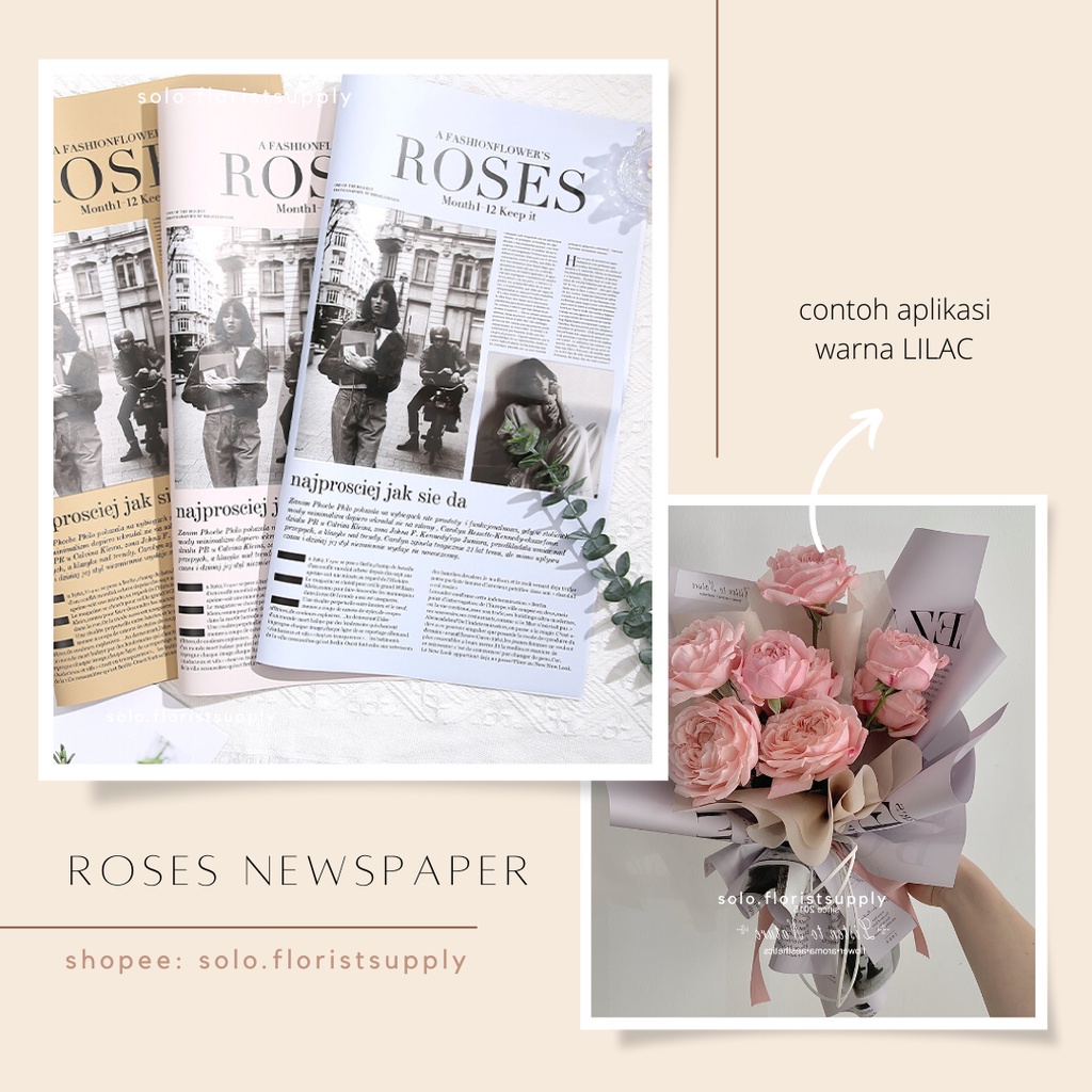 Roses NEWSPAPER Magazine vintage motif Gift Paper Magazine Korean ...