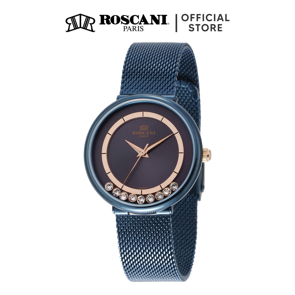 Roscani Alina E81 (Movable Gems + Curved Crystal) Mesh Women Watch ...