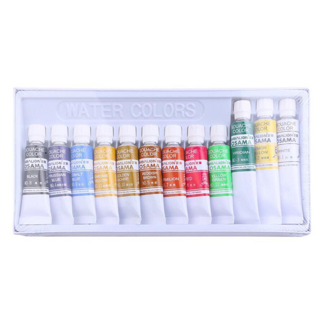 Simbalion Watercolor 12 Colors GC-12V (01 white tube) | Shopee Malaysia