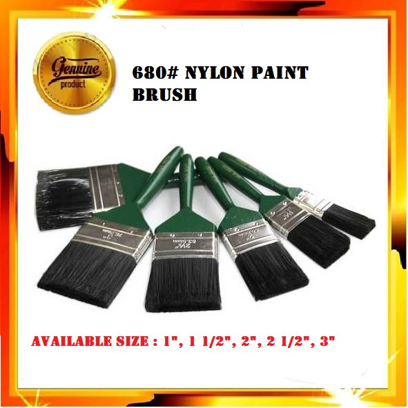 #680 Nylon Paint Brush ( Halal ) with Green Handle / Berus Cat Nilon / Cat Berus 680 | Shopee ...