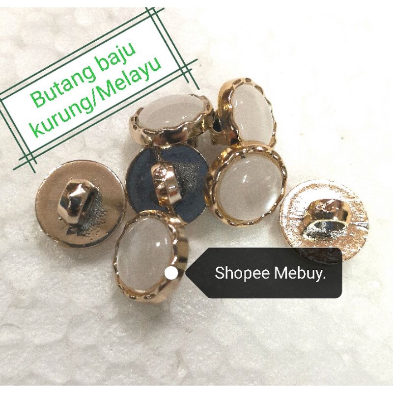 🇲🇾 Butang baju Kurung/Butang baju Melayu/Butang Emas Pearl White ...