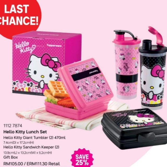 Tupperware hello kitty lunch set ( as per photo) | Shopee Malaysia