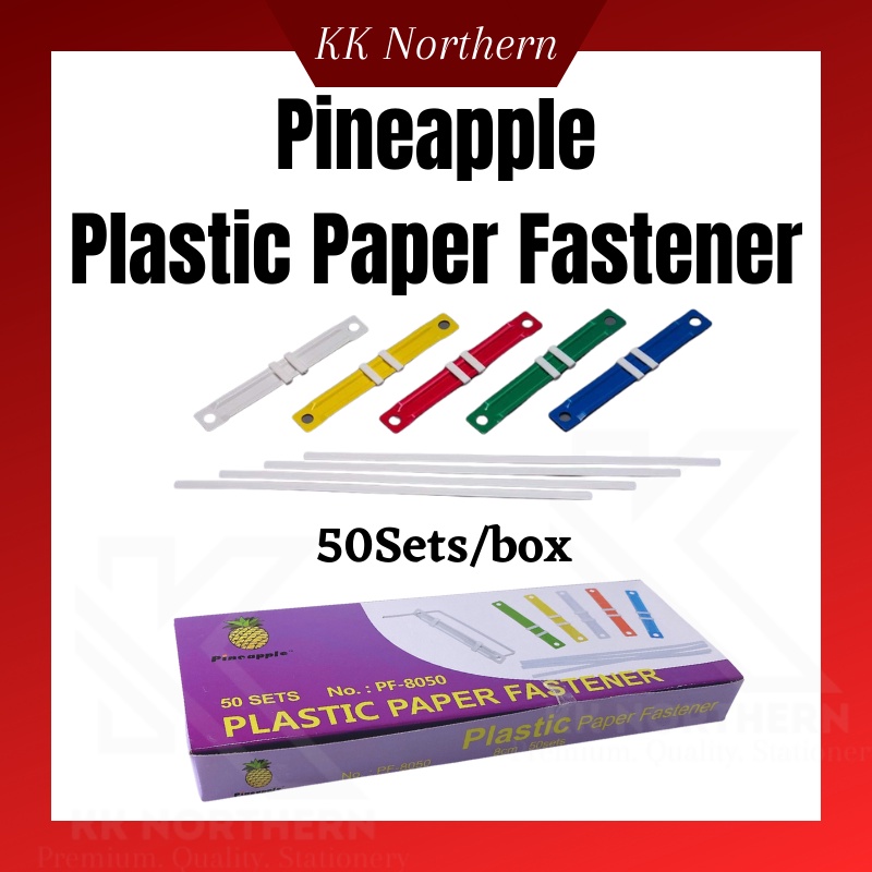 Pineapple PVC Paper Fastener Stationery Strip Filing Office School ...