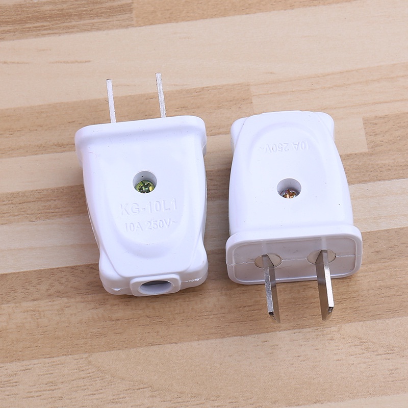 2 Flat Pin Ac Electric Power Male Plug Female Socket Outlet Adapter ...