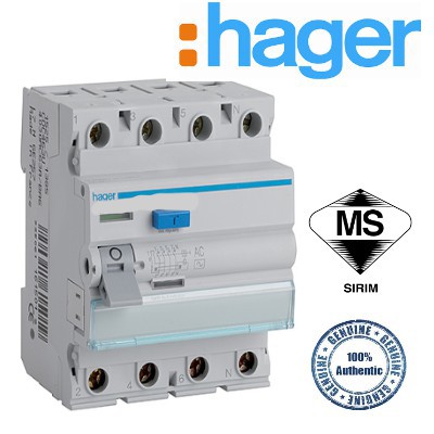 HAGER 40A 63A 4 POLE 300mA 100mA ELCB RCCB | Shopee Malaysia