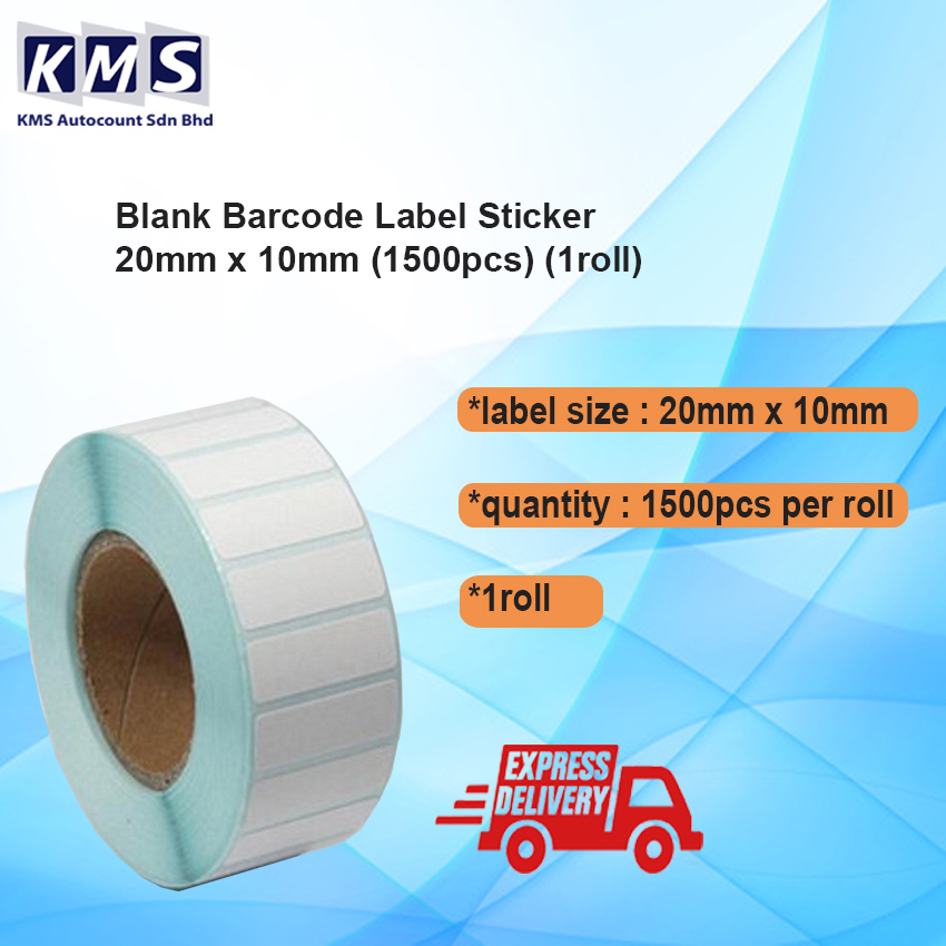 Blank Barcode Label Sticker 20mm x 10mm (1500pcs) (1roll) | Shopee Malaysia