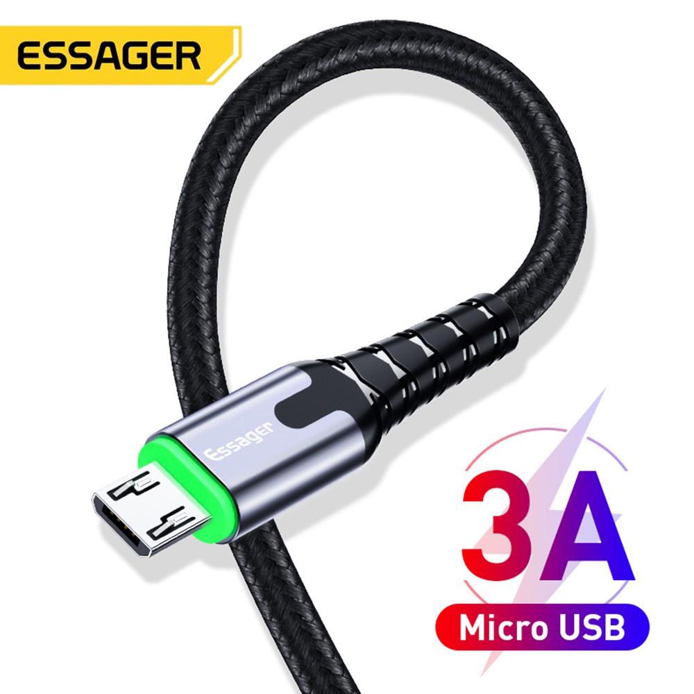 Essager Cable Micro USB LED Data Cable Charger Cable Mobile Phone USB ...