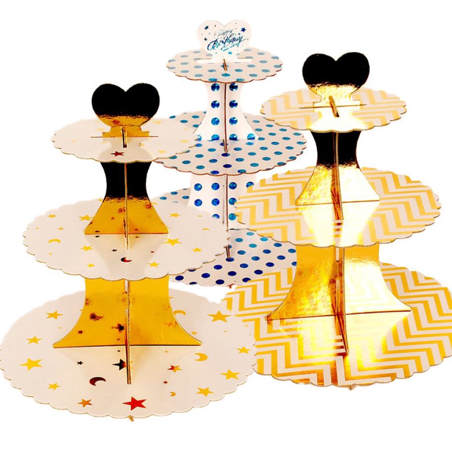 3 Layers Paper Cupcake Stand Cardboard Dessert Holder Candy Bar ...