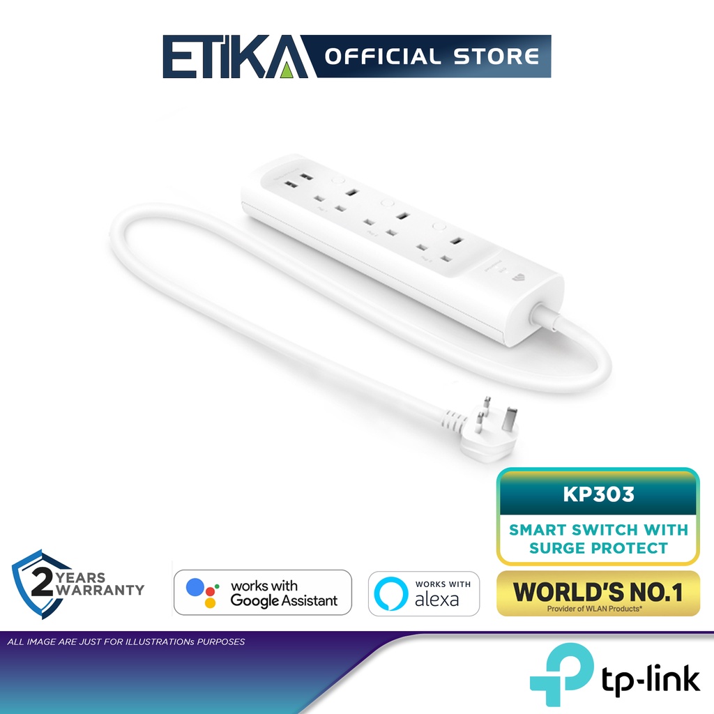 TP-Link KP303 Kasa Smart WiFi Power Strip with 3 ETL Surge Protector (3 ...
